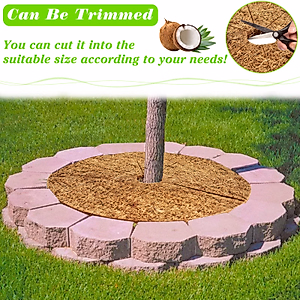 ZeeDix 6 Pcs Coconut Fibers Mulch Ring Tree Protector Mat, 24 Inch Coco Coir Tree Protection, Tree Ring Mats Tree Disc Plant Cover for Indoor or Outdoor