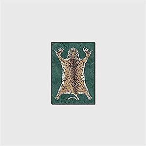 MEIYIXIN Modern Indoor Home Living Room Area Rugs, Print Leopard Area Rug, (Leopard Print-Green, 5x8Feet)