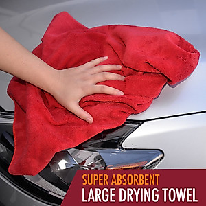 Motor Trend Complete Car Wash and Detail Kit - 9 Piece Car Detailing Set Includes Reusable Microfiber Towels, Mitt, Sponges & Pads