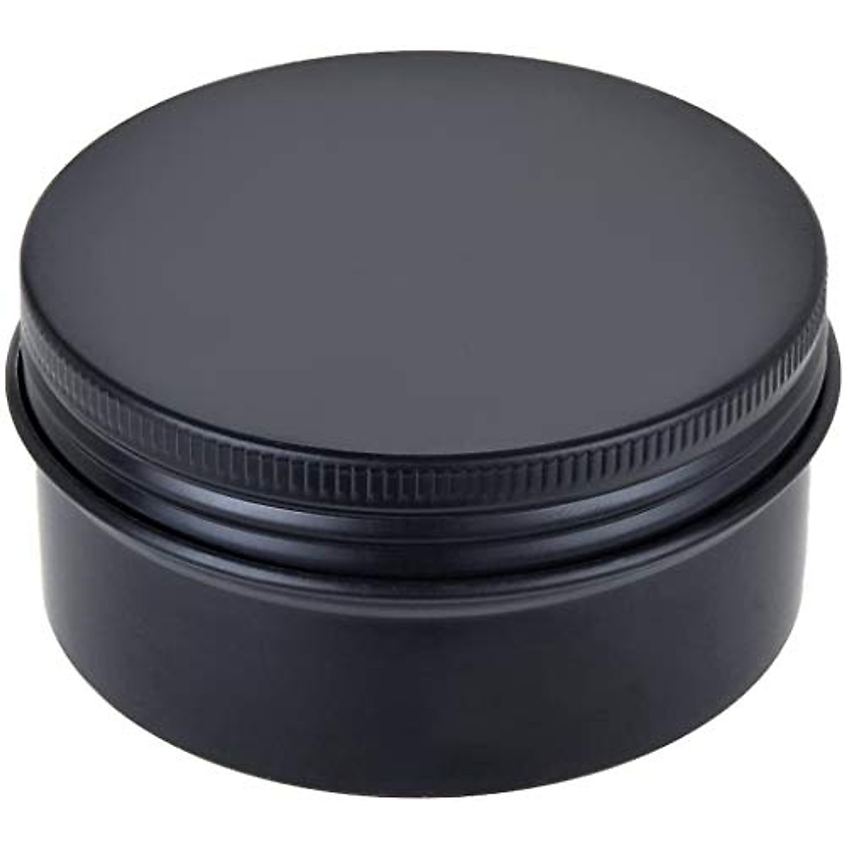 Healthcom 12 Packs 3 Oz Empty Jars 90ml Black Round Aluminum Tin Cans Screw Top Metal Steel Tins Lip Balm Tins Box Cosmetic Containers Storage Organization for Candles Salve Crafts Spice Tea Gift