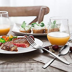 Hiware 12-piece Dinner Forks, Extra-Fine Stainless Steel Forks for Home, Kitchen or Restaurant, Mirror Finish, Dishwasher Safe, 8 Inches