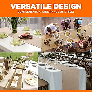 JAKSUZ Burlap Table Runners- {12inx10yards}- Burlap Cloth Roll Used for Dining Runners, Crafts, Dresser Cover & Sackcloth - Natural Jute Runner Suitable for Event Decor, Thanksgiving Table & Weddings