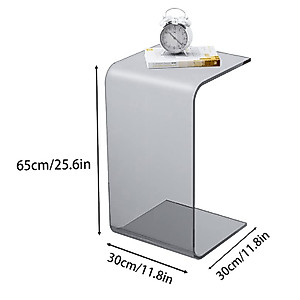 VLUOO Acrylic C Table,Multipurpose Clear Side Table Laptop End Table,Acrylic C Shape Side Table for Bedroom,Living Room and Patio|11.8 * 11.8 * 25.6IN