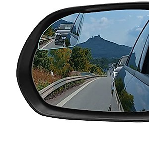 POMFW Blind Spot Mirror, 2 inch Rearview Convex Side Mirrors for Cars SUV Truck Van Stick on 3M Adhesive, Rear View HD Glass Frameless Sway Rotate adjustable Wide Angle 2PCS (Fanshaped)
