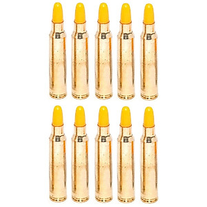 St Action Pro Pack of 10 Inert .223 REM Remington 5.56 NATO M16 AR-15 Rifle Orange Safety Trainer Cartridge Dummy Ammunition Ammo Shell Rounds with Brass Case
