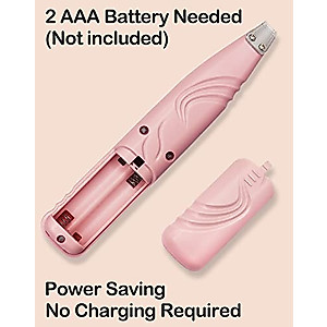 LEYOUFU Dog Paw Trimmer for Grooming, Cordless Electric Small Pet Grooming Clippers Hair Trimmer for Dogs Cats, Low Noise for Trimming Pet's Hair Around Paws, Eyes, Ears, Face, Rump (Pink)
