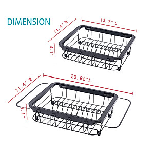 BRWINASLL Dish Rack in Sink Dish Drying Rack Rustproof Expandable Dish Rack Over with Untensil Holder Stainless Steel Sink Drying Rack for Kitchen Countertop