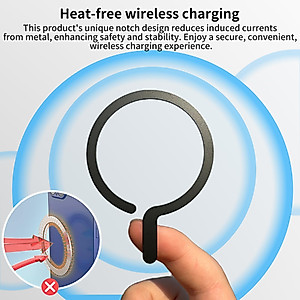 Aothey Universal Metal Rings Compatible with Magsafe Sticker - 4pcs (Black)