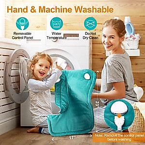 Heating Pad for Neck and Shoulders, 2lb Weighted Neck Heating Pad for Back Pain Relief, 6 Heat Settings 4 Auto-Off, Gifts for Women Men Mom for Christmas, Birthday, Mothers Day,17"x23" Blue