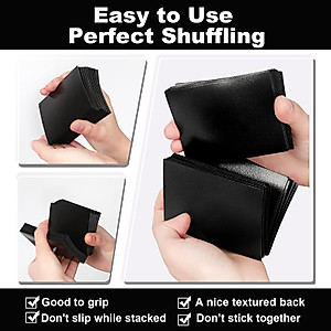 Black MTG Card Sleeves 200 Pack, Standard Card Sleeves Sturdy MTG Sleeves Matte Back Finish, Perfect Shuffling - Protect All Your Trading Cards Collectible Cards by Fabmaker, Never Tear