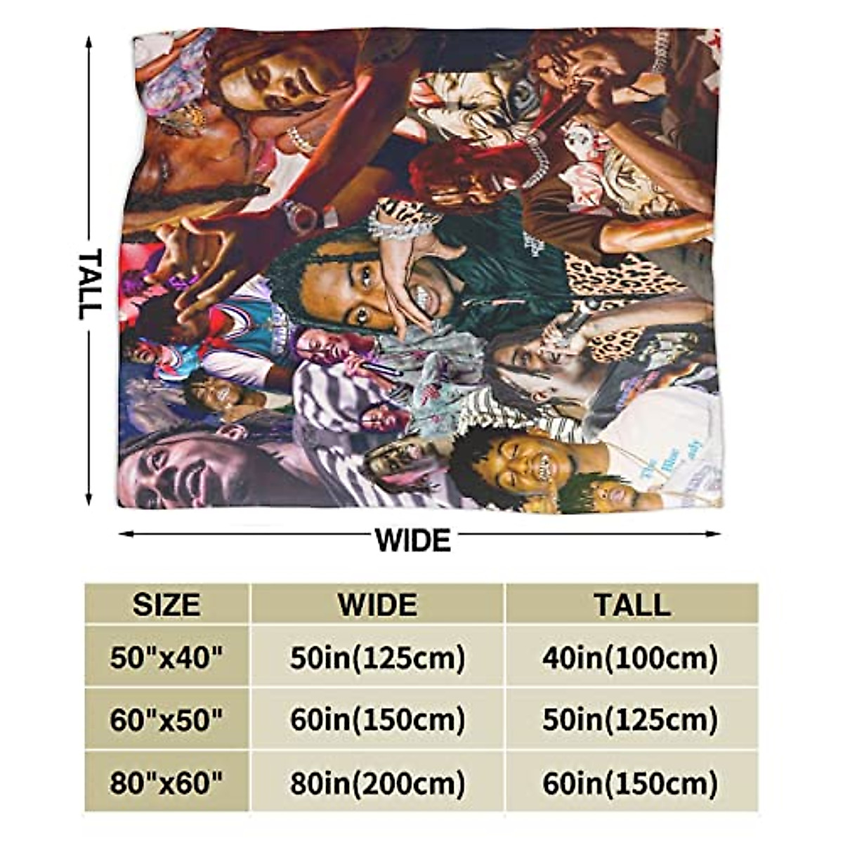DanaJLessard Flannel Blanket Playboi Rapper Carti Throws Blanket Fleece Air Conditioning Blankets All Season 60"x50"