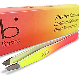 Zizzili Basics 3 Piece Nail Clipper Set and Sherbet Ombré Slant Tweezers for Eyebrow and Facial Hair Removal - Fingernail & Toenail Clippers with Nail File and Pink Travel Case - Bundle