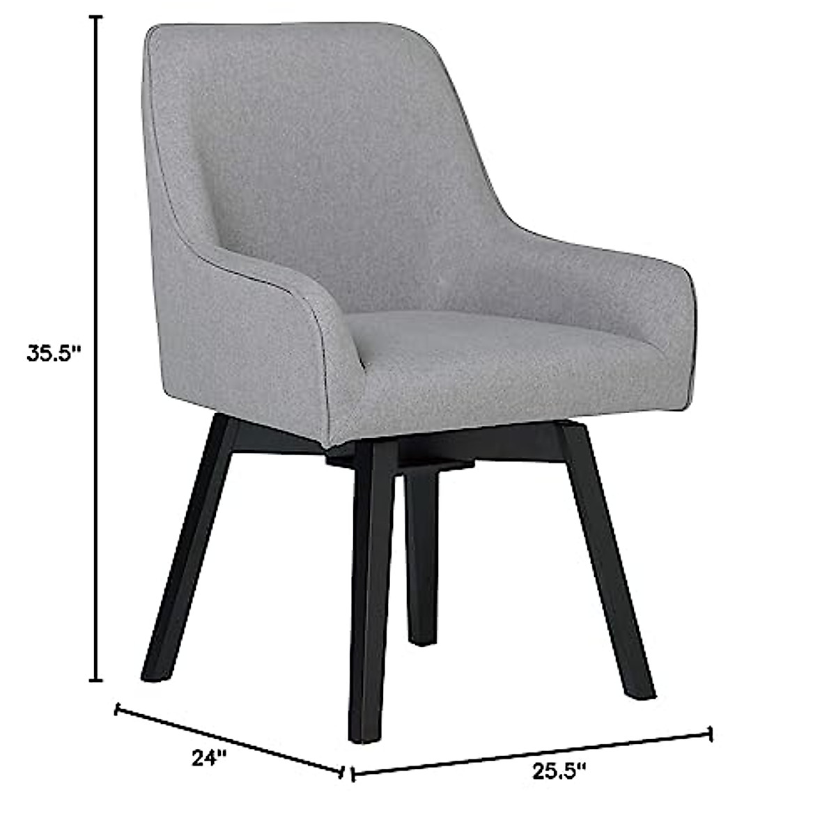 Studio Designs Home, Heather Gray Studio Designs 70147 Spire Swivel Task Chair, 25.5" W x 24" D x 35.5" H