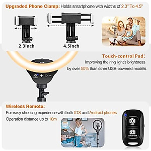 Aureday 12'' Selfie Ring Light with Tripod Stand and Phone Holder, LED Lighting with Phone Stand for Video Recording, Compatible with Cell Phone, Cameras and webcams