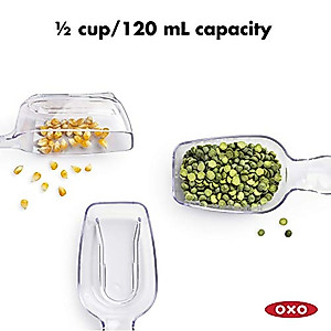 OXO Good Grips POP Container Accessories 3-Piece Scoop Set & Good Grips POP Container - Airtight Food Storage - 1.1 Qt for Brown Sugar and More,Transparent