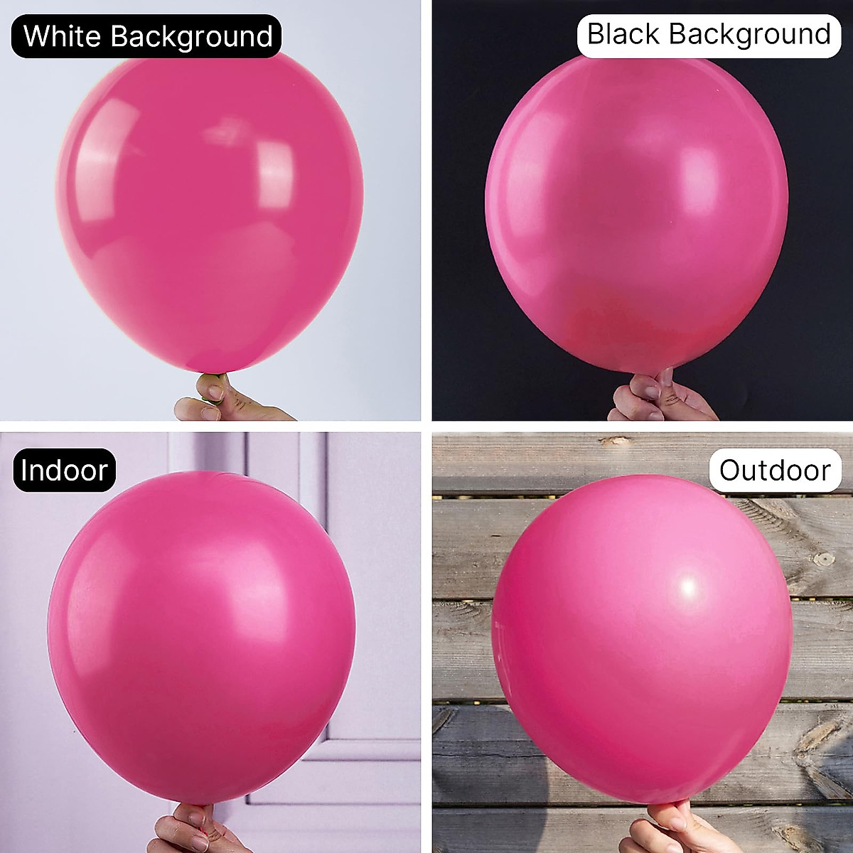 PartyWoo Magenta Balloons, 127 pcs Hot Pink Balloons Different Sizes Pack of 36 Inch 18 Inch 12 Inch 10 Inch 5 Inch Dark Pink Balloons for Balloon Garland Balloon Arch as Party Decorations, Pink-Y12