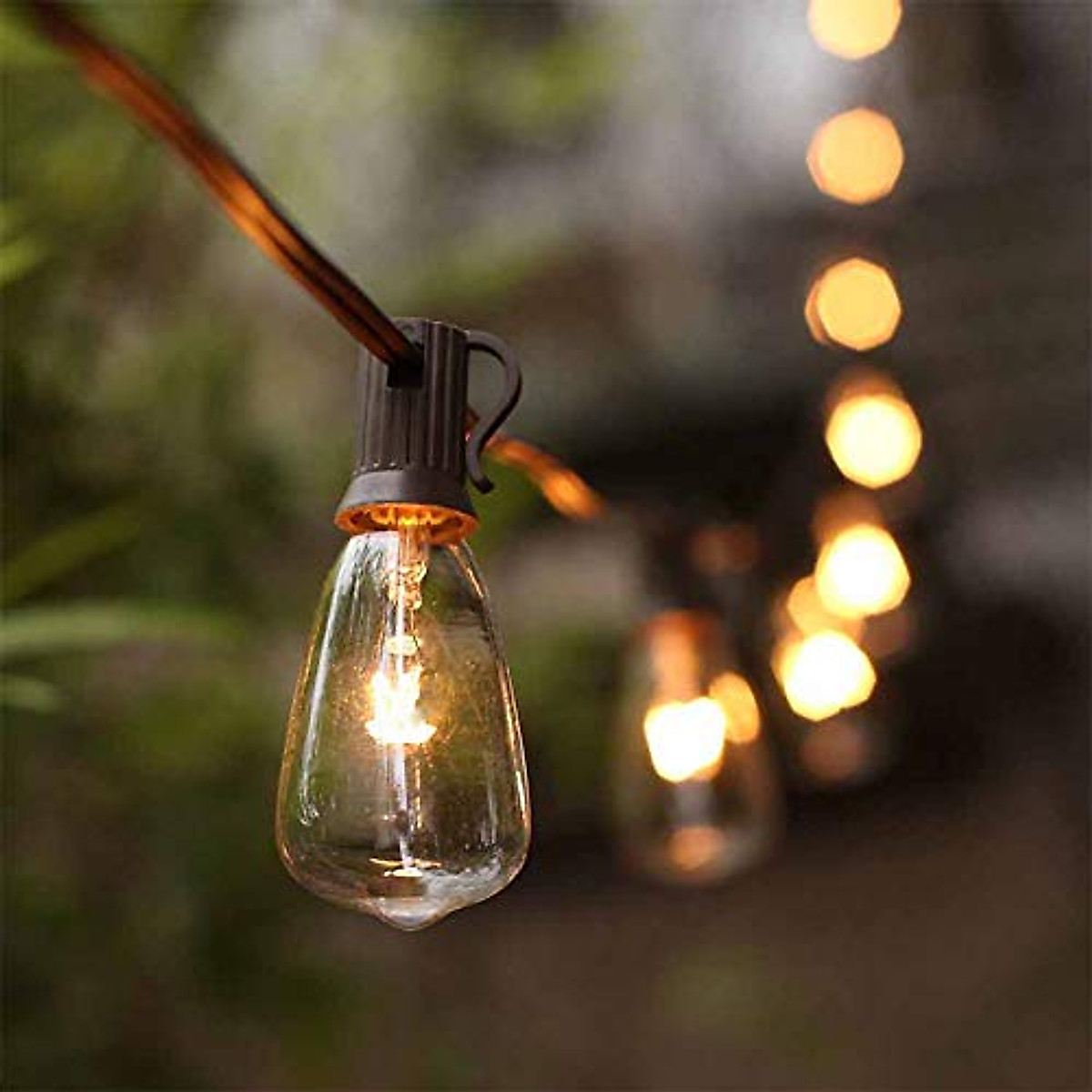ZHONGXIN Solar String Lights Outdoor, Patio Lights String Waterproof with 10 Classic ST38 LED Edison Bulbs, Perfect for Garden, Backyard, Pergola, Party, Cafe, Bistro, Wedding, Camping Décoration
