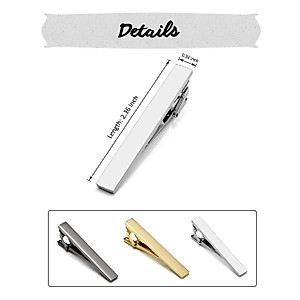 Jovivi Mens Stainless Steel Tie Clip Bar for Normal Necktie Ties, Groomsmen Mans Fathers Day Wedding Gifts