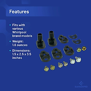 EvertechPRO 4318165 Door Closer Kit Replacement for Whirlpool Refrigerator 2155313 1104788 1115905 2155312