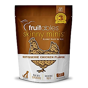 Fruitables Skinny Mini Dog Treats – Healthy Treats for Dogs – Low Calorie Training Treats – Free of Wheat, Corn and Soy – Rotisserie Chicken – 5 Ounces