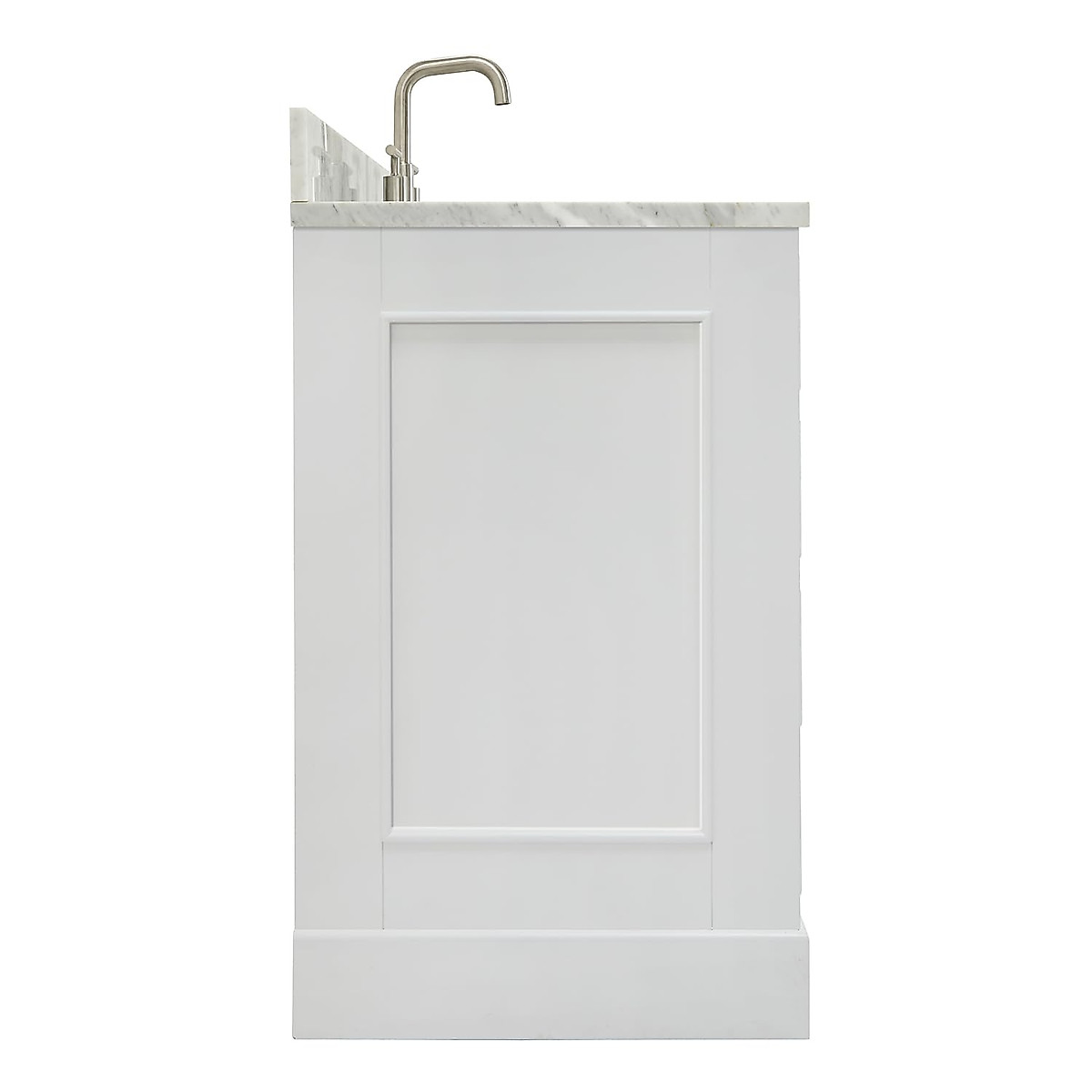 ARIEL Stafford 55 Inch Single Rectangle Sink Vanity with Carrara White Marble Countertop W/0.75" Edge in White