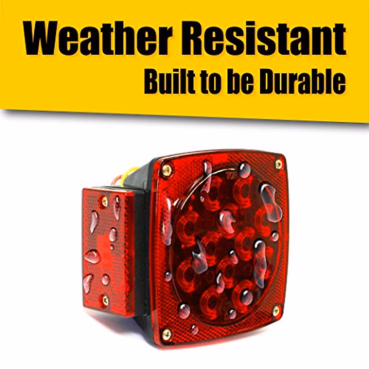 MAXXHAUL 70205 Trailer Light Kit - 12V All LED, Left and Right Waterproof Submersible for Trailers, Boat Trailer Truck Marine Camper RV Snowmobile, Red