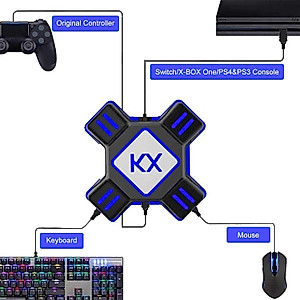 Sehawei Mouse Keyboard Converter, Game Controller Adapter for USB 2.0 Mouse Portable Keyboard Adapter Compatible with PS4/Xbox One/N-Switch/PS3