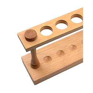 EISCO Wooden Test Tube Rack - Holds 12 Tubes up to 22mm Diameter - Test Tube Holder, Crochet Hook Stand, Spice Rack