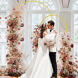 Fomcet Metal Arch Backdrop Stand Set of 2 Gold Wedding Arch Stand 7.2FT & 6FT Arched Backdrop Frame for Birthday Party Baby Shower Graduation Ceremony Decoration