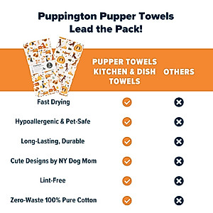 Puppington Dog Kitchen Towels - Thanksgiving Kitchen Towels - Fall Decor Dog Lover Gifts - Dog Thanksgiving Decor Dish Towels - Thanksgiving Tea Towels (Harvest Hounds 2-Pack)