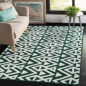 OHWPEAT Shaggy Area Rugs Cozy Soft Memory Foam Carpets, 4x6 FT Fluffy Rug for Living Room Bedroom Kids Room Nursery Home Decor, Washable Rugs, Non-Slip Backing Green White Boys Girls Kids Rug