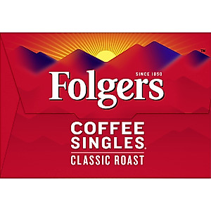 Folgers Coffee Singles Classic Medium Roast Coffee Bags 19 Count (Pack of 6)
