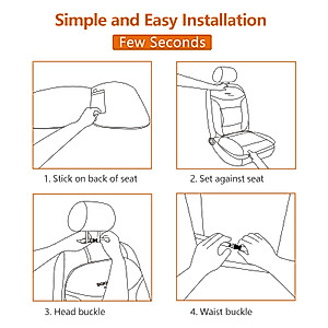 Sojoy Truck Seat Cushion with Firm Lumbar Support,Gel Seat Cushion with Upper Lower Back Support Pillow for Office,Car,Truck, Pain Relief Coccyx Seat Cushion