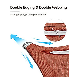 Quictent 24X24FT Large Overzied 185G HDPE Square Sun Shade Sail Canopy 98% UV Block Outdoor Patio Garden with Hardware Kit (24'x24', Terracotta)