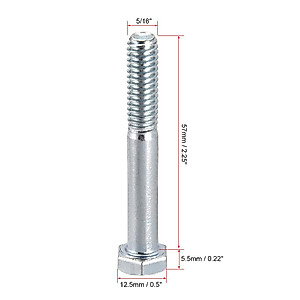 uxcell Hex Head Screw Bolts Carbon Steel 5/16"-18x2-1/4" Fastener Grade 5 UNC 10pcs