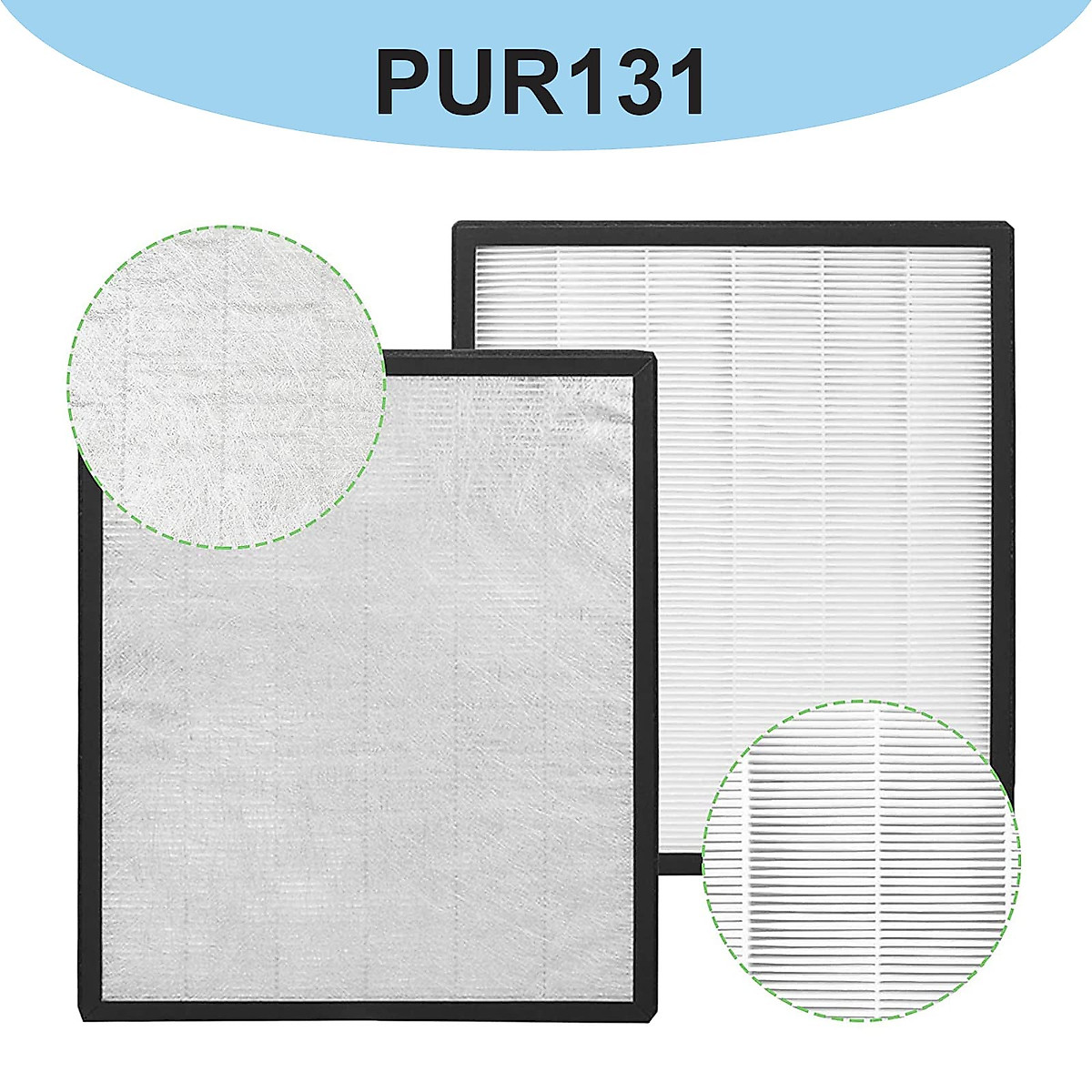RONGJU 131 Replacement Filter Compatible with LEVOIT LV-PUR131, LV-PUR131S, LV-PUR131-RF, 2 Filters + 2 Activated Carbon Filters