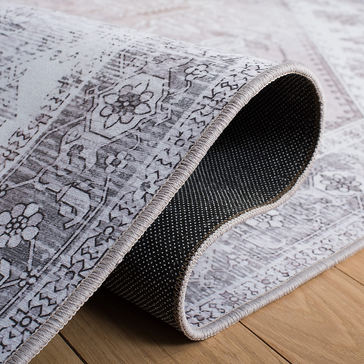 SAFAVIEH Tucson Collection Runner Rug - 2'6" x 12', Beige & Grey, Persian Design, Non-Shedding Machine Washable & Slip Resistant Ideal for High Traffic Areas in Living Room, Bedroom (TSN102B)