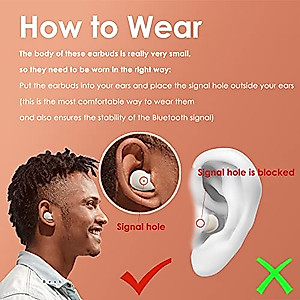 Xmenha Tiny Invisible Sleep Earbuds Wireless Smallest Lightest Tiny Noise Cancelling Ear Buds for Sleeping Quiet-Comfort Mini Sleepbuds Bluetooth 5.3 Hidden Headphones for Side Sleepers/Work (Nude)