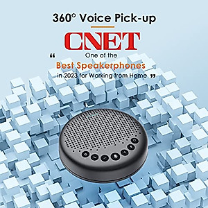 Conference Speaker and Microphone - EMEET Luna 360° Voice Pickup w/Noise Reduction/Mute/Indicator USB Bluetooth Speakerphone w/Dongle for 8 People Daisy Chain for 16 Compatible with Leading Software