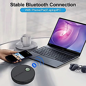 Rechargeable Portable CD Player with Bluetooth,ZUNKOM Compact Anti-Skip Walkman CD Player with Headphones &Dual Stereo Speakers for Home/Travel,Support CD MP3 USB AUX Input,2000mAh (Black)