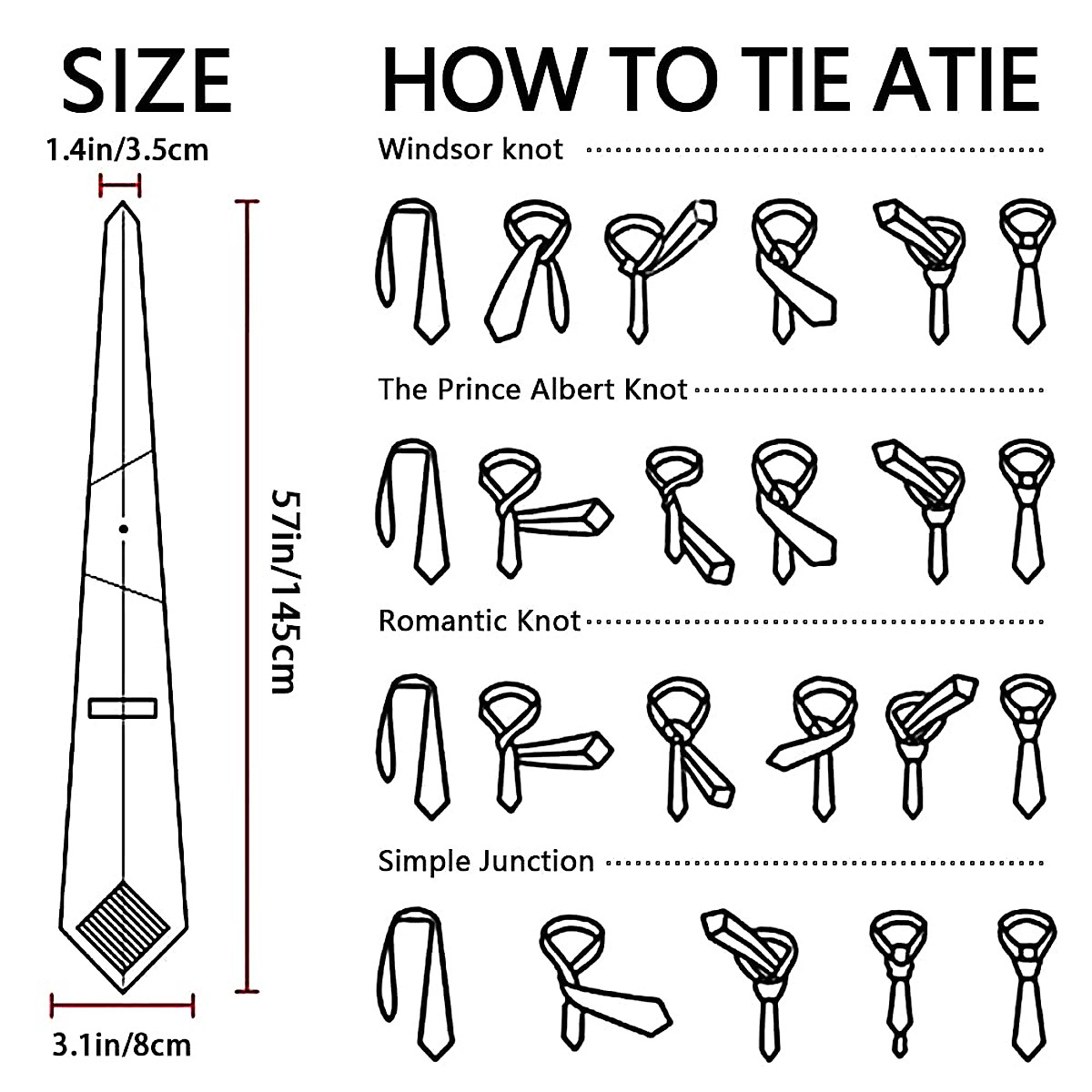 YEAHSPACE Polka Dot Tie Black And White Necktie Men's Ties for Wedding Prom Uniform-polka dot black and white (13), One Size