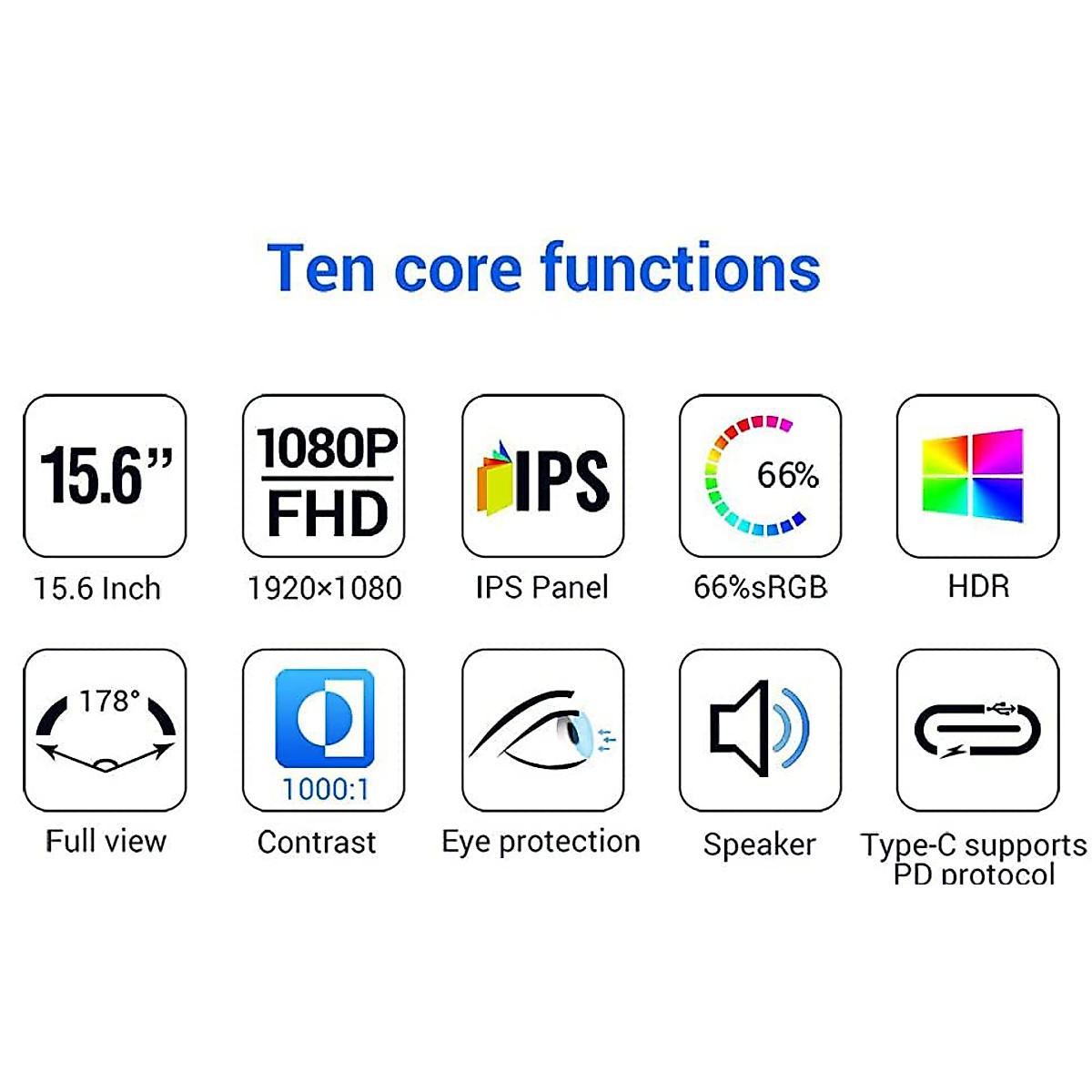 CINOTOP Portable Monitor for Laptop 15.6Inch 1080P - FHD 1920 x 1080,Small Monitor Screen Display,VESA Mount, Ultra-Slim, Lightweight, Sleek, USB 3.1 Powered, for PC, PS4, Switch,Console