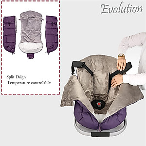 AGACAS Infant Car Seat Cover, Baby Carrier Cover - Bunting Bag Accessories for Newborn/Infant - Water Repellent Shearing Blanket, Keeps Babies Warm and Cozy in Winter - Lavender