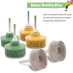 2 Inch Bristle Disc,6 Pieces Roloc Bristle Disc Grade - 120# 80# 50# Grit Abrasive Coating Removal Disc for Metal with 1/4 Inch Shank Attachment