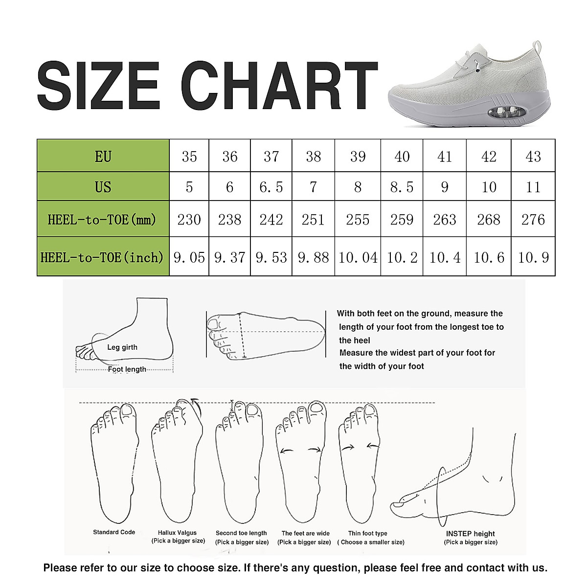 AUUGK White Women's Slip-on Walking Shoes Mesh Breathe Air Cushion Arch Support Sock Sneakers for Women Ladys Girls Fashion Platform Lightweight Loafers Non-Slip Nursing Work Running Shoes Size10