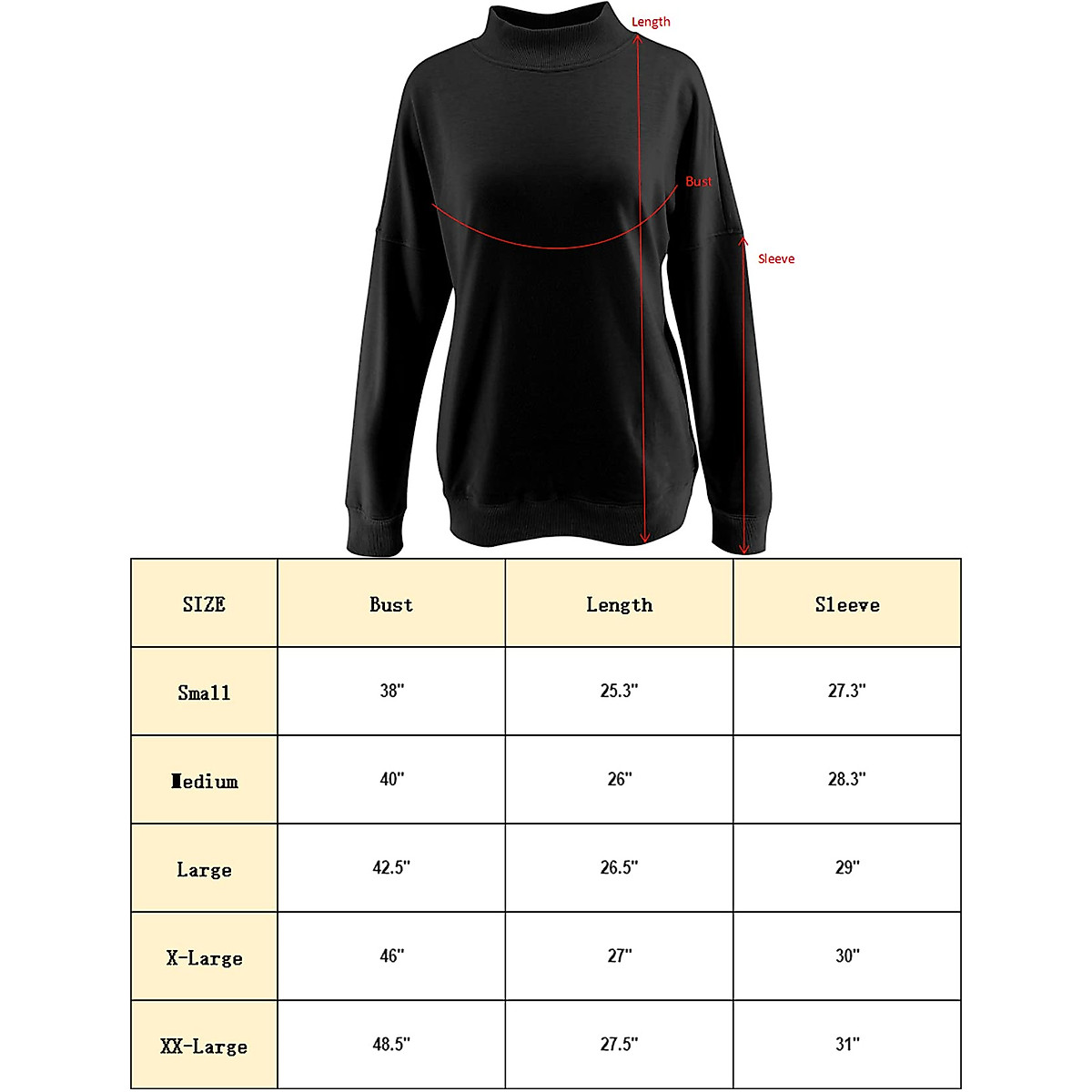 Orchidays Women's Mock turtleneck Long Sleeves Sweatshirts Casual Basic Lightweight Top Loose Fit Rib Pocketed Pullover (Wine Red, Large)