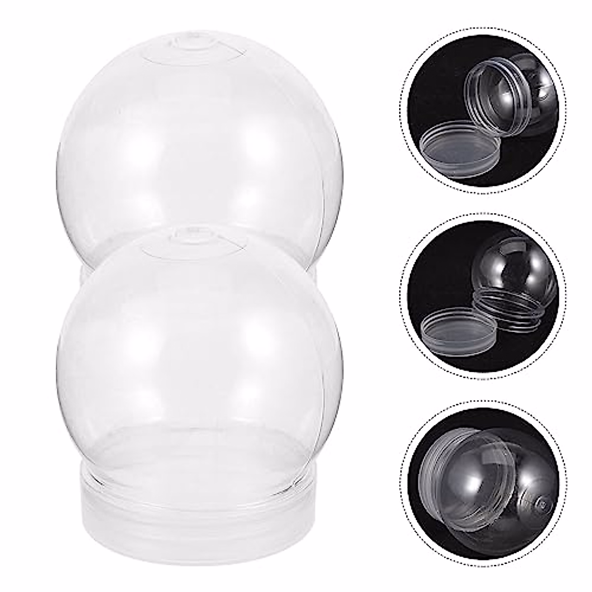 IMIKEYA 10pcs DIY Snow Globe Water Globe Christmas Plastic Globe with Screw Off Cap Clear Fillable Water Globe Jar Keepsake Globe Display Case for Fairy Lights Plants Flower