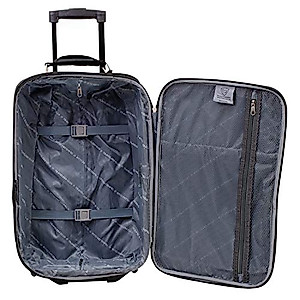 Travelers Club Bowman Expandable Luggage, Black, 3-Piece Set (Dopp/Tote/20)