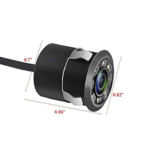 Backup Camera, JPP Embedded Front/Rear View Camera Waterproof Reverse Camera, IR Night Vision Reverse Camera Parking Guide Line & Screen Mirror Image on/Off for Truck, Car, Travel Trailer.