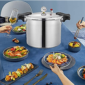 25 quart pressure canner cooker,Built-in luxury digital pressure gauge,Aluminum Explosion proof pressure cookers canners for canning,With1steaming tray Induction Compatible,Delivery from US warehouse